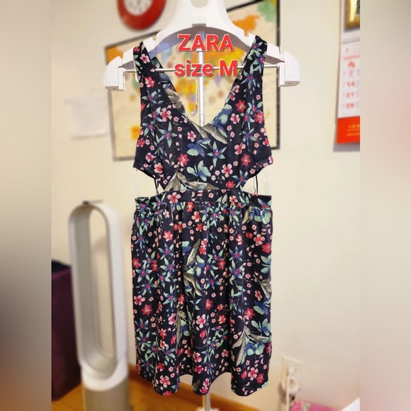 Zara | Dresses | Zara Floral Cutout Dress | Poshmark